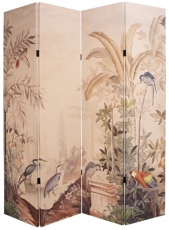 Screen-Wall Art-Headboard Parrots-Cranes Garden.jpg